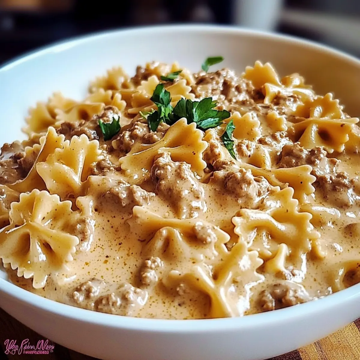 Ultimate Bowtie Pasta with Creamy Velveeta Beef Sauce