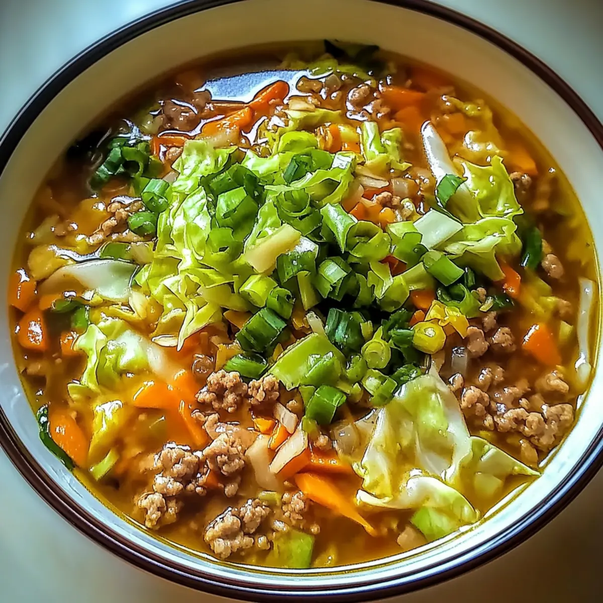 Egg Roll Soup with Green Onions and Ginger: Cozy Comfort Bowl